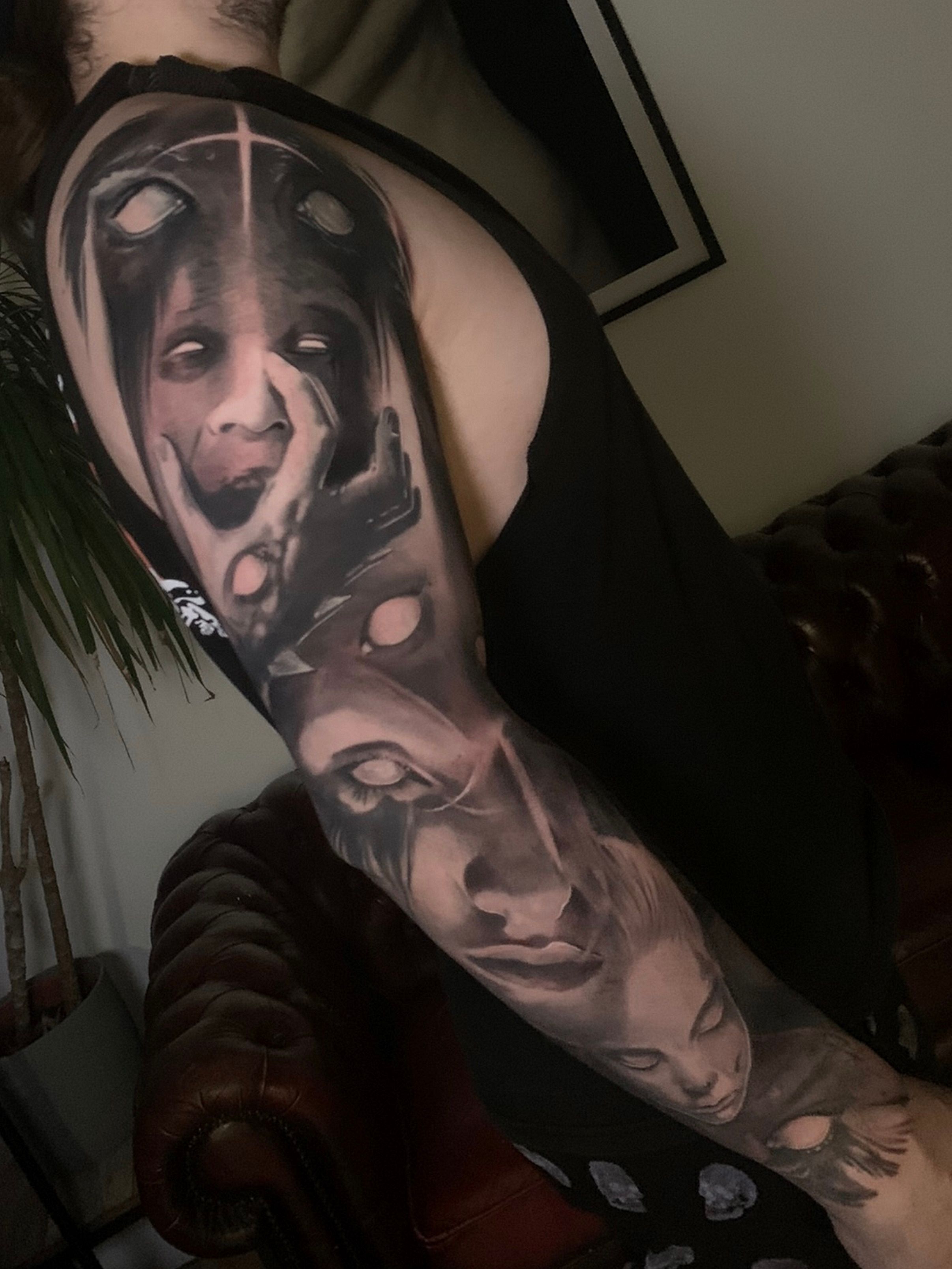 Layered Faces Sleeve • Tattoodo