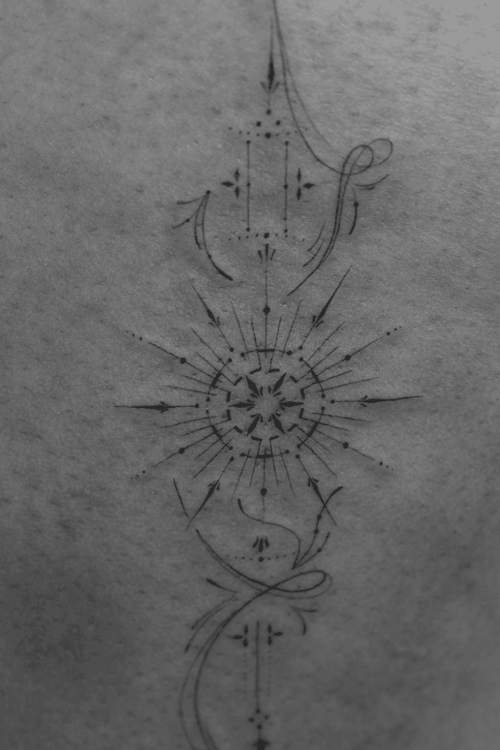 Compass Spine Tattoo • Tattoodo