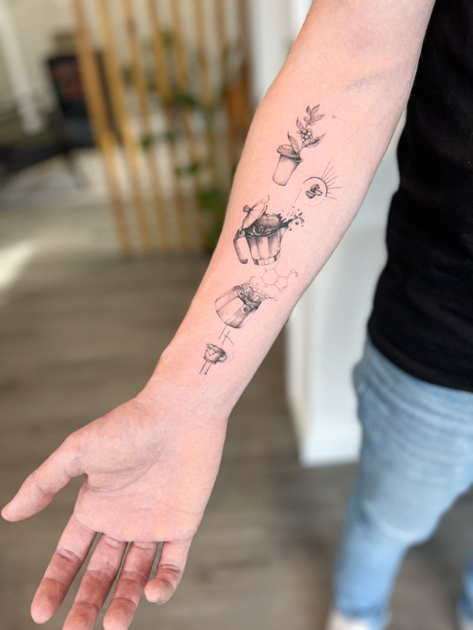 Geometric Coffee Cup Tattoo • Tattoodo