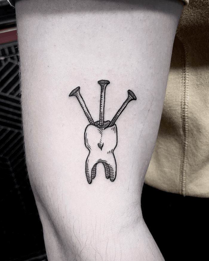 Tooth with Nails • Tattoodo
