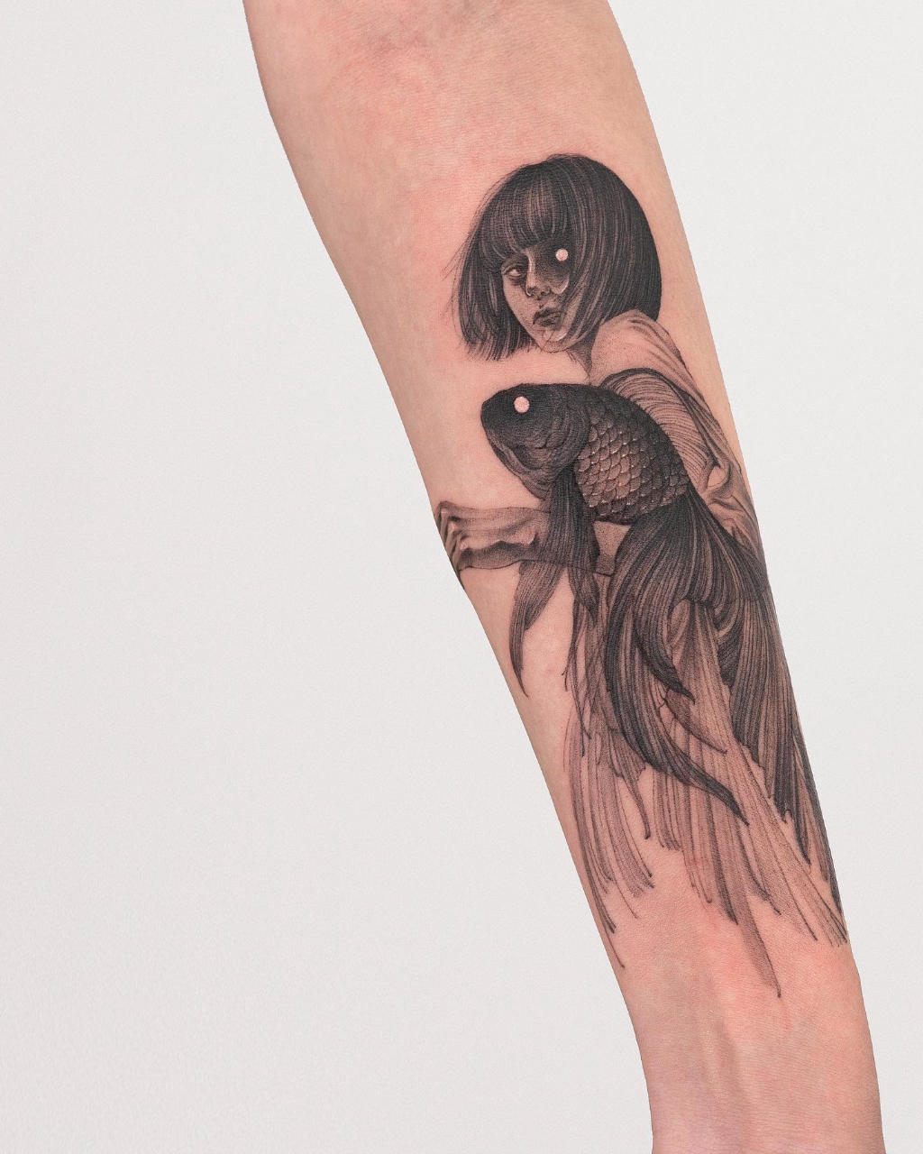 Woman and Fish Tattoo • Tattoodo