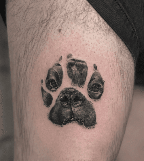 Realistic Paw Print with Eyes • Tattoodo