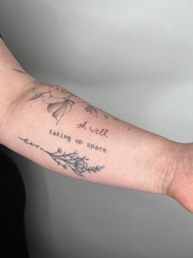 Delicate Fine Line Script Tattoo • Tattoodo