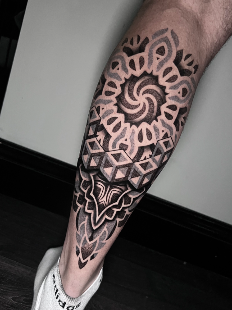 Geometric Dotwork Pattern Tattoo • Tattoodo