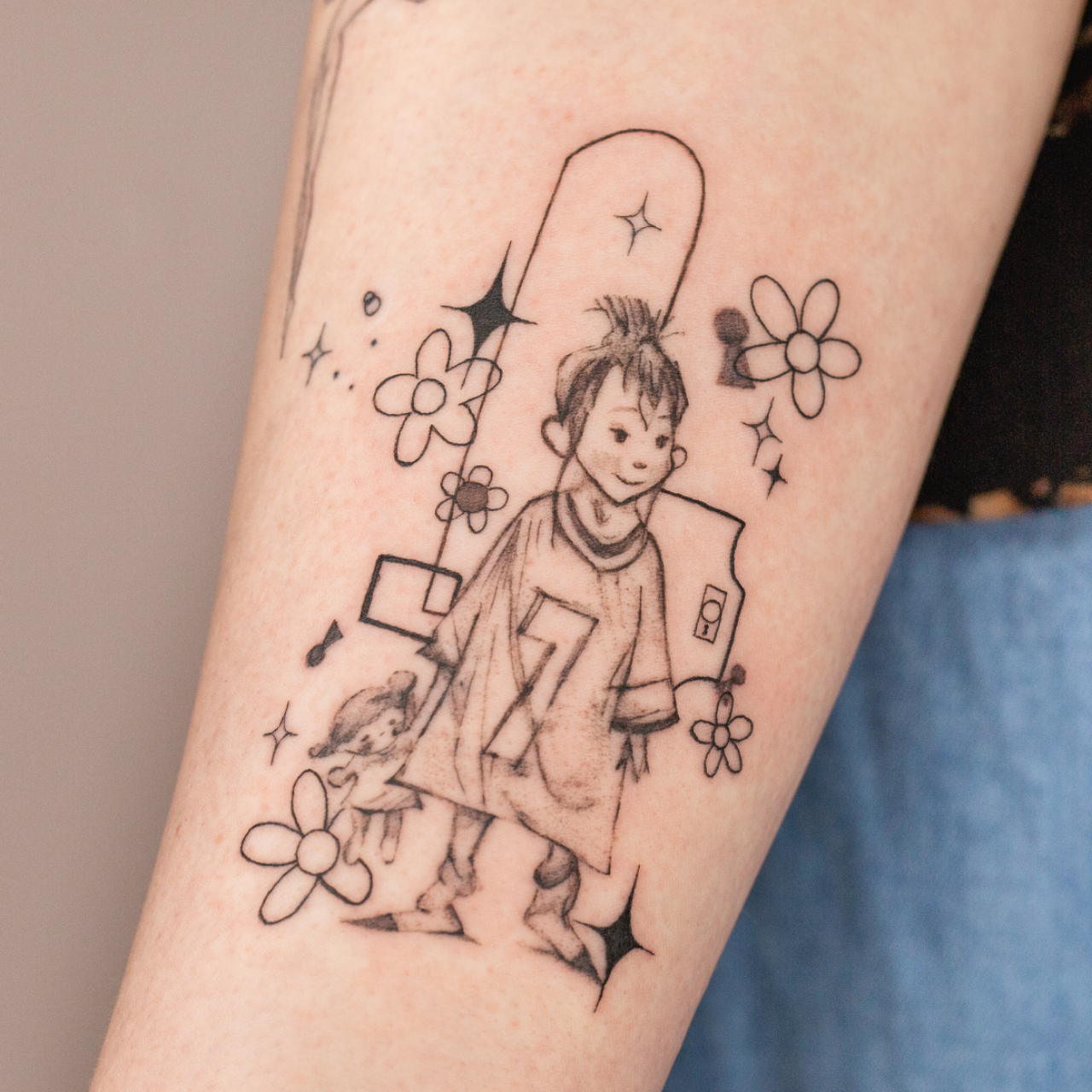 Monsters Inc. Boo Sketch Tattoo by Mika Tattoos • Tattoodo