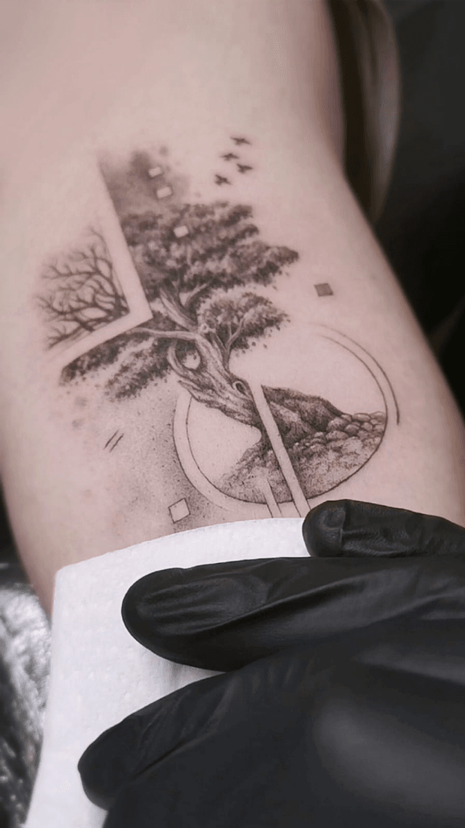 Geometric Tree Tattoo by George Francis • Tattoo uploaded by George ...