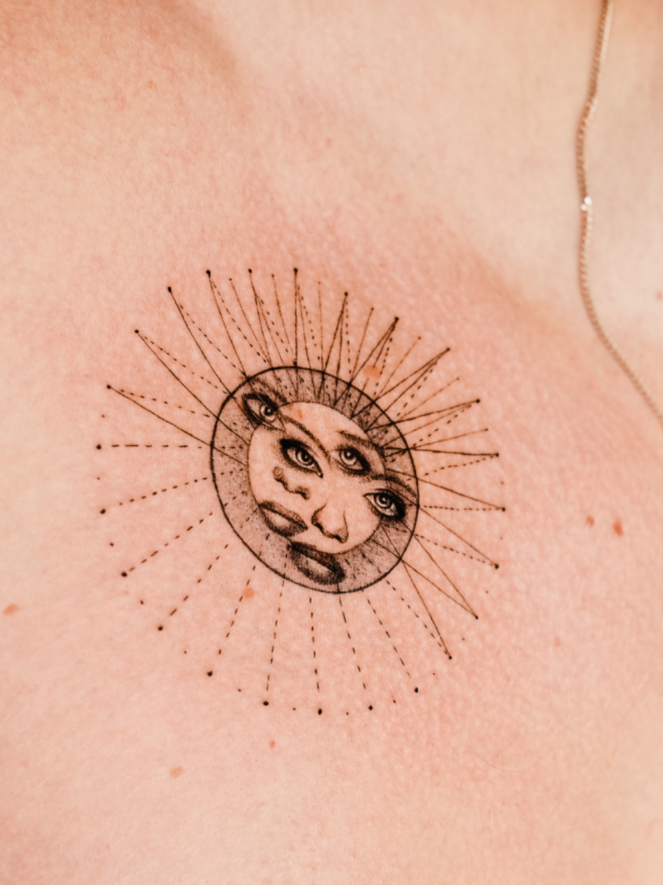 Abstract Sun Face Tattoo • Tattoodo