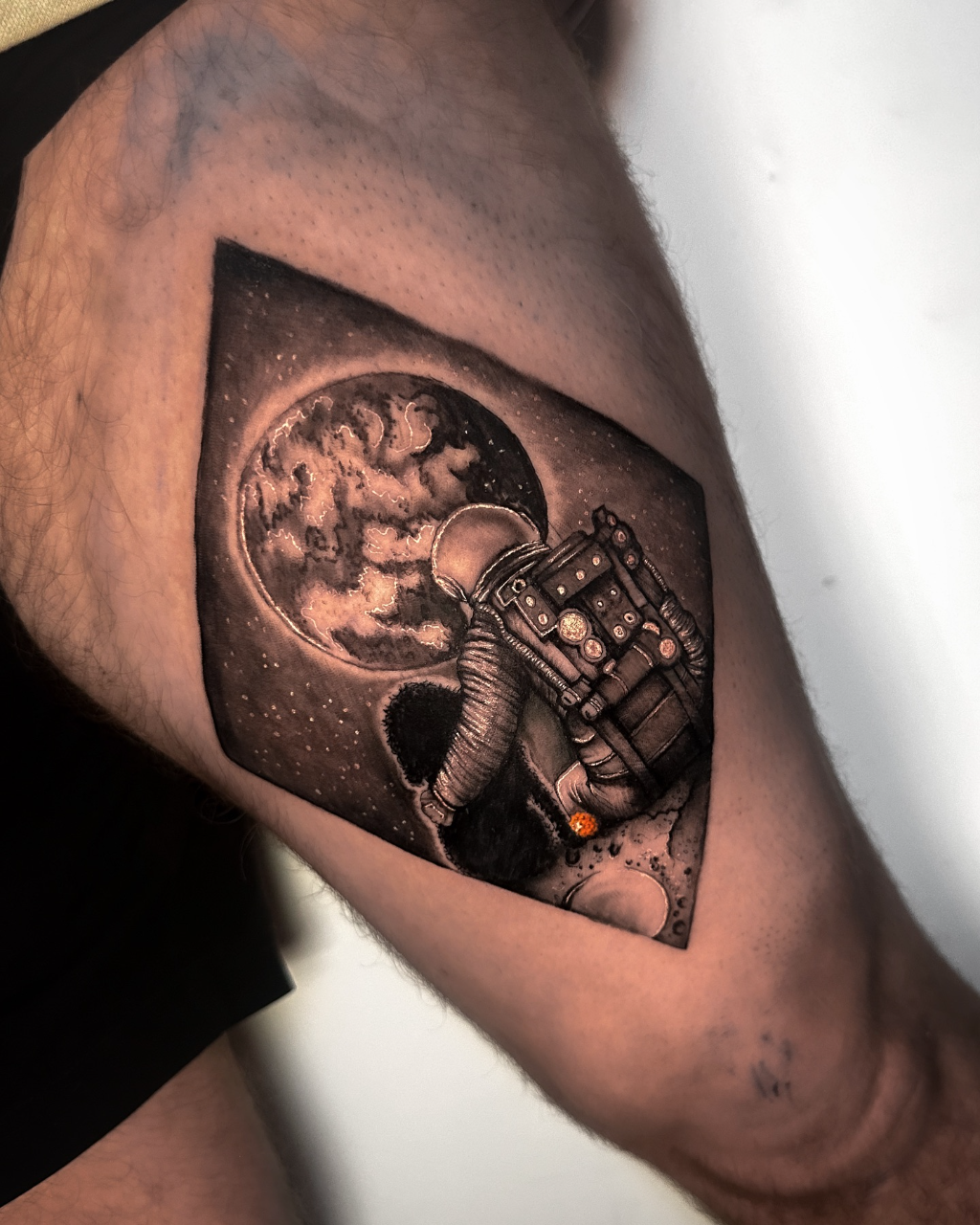 Astronaut On Moon Tattoo