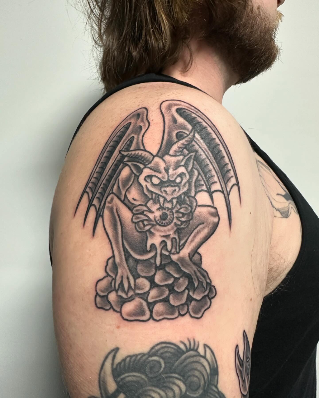 Gargoyle Shoulder Tattoo