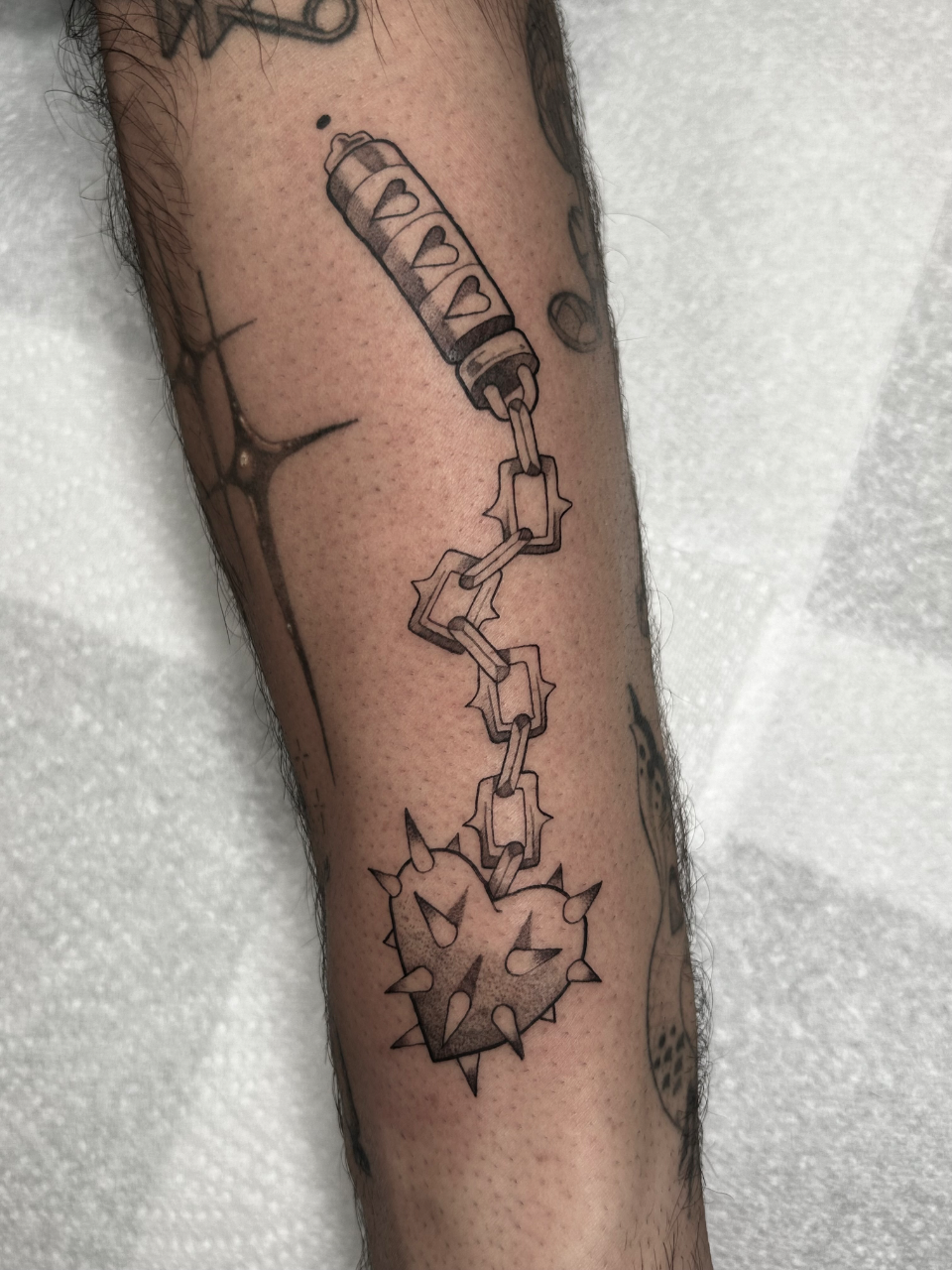 Mace and Heart Tattoo • Tattoodo