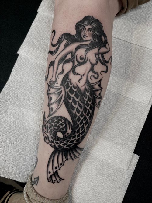 Traditional Mermaid Tattoo • Tattoodo