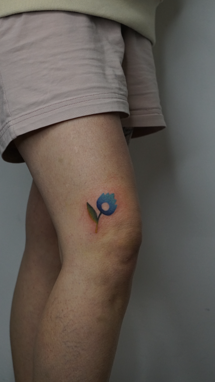 Illustrative Watercolor Super Mario Flower Tattoo • Tattoodo