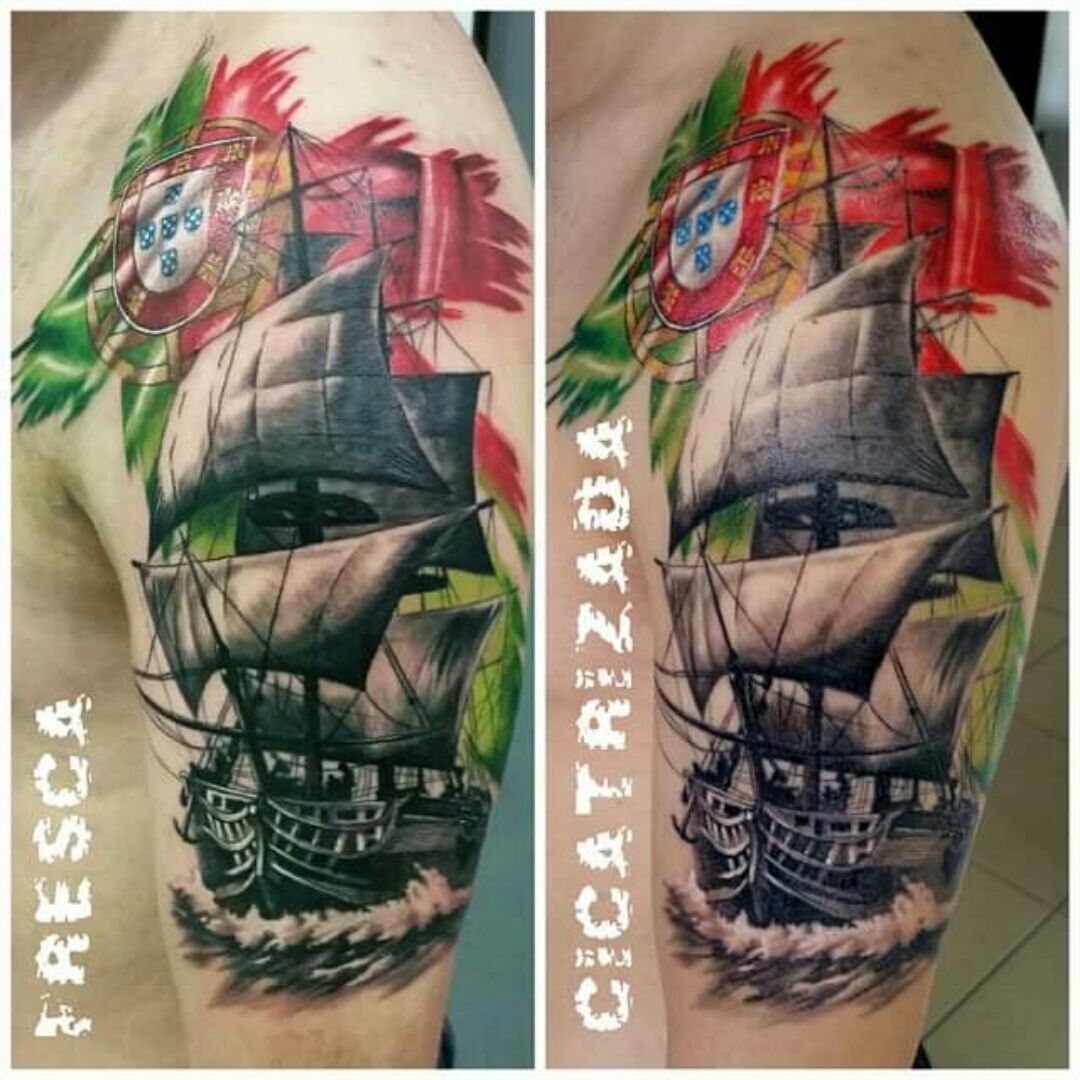 Portuguese Caravel Tattoo