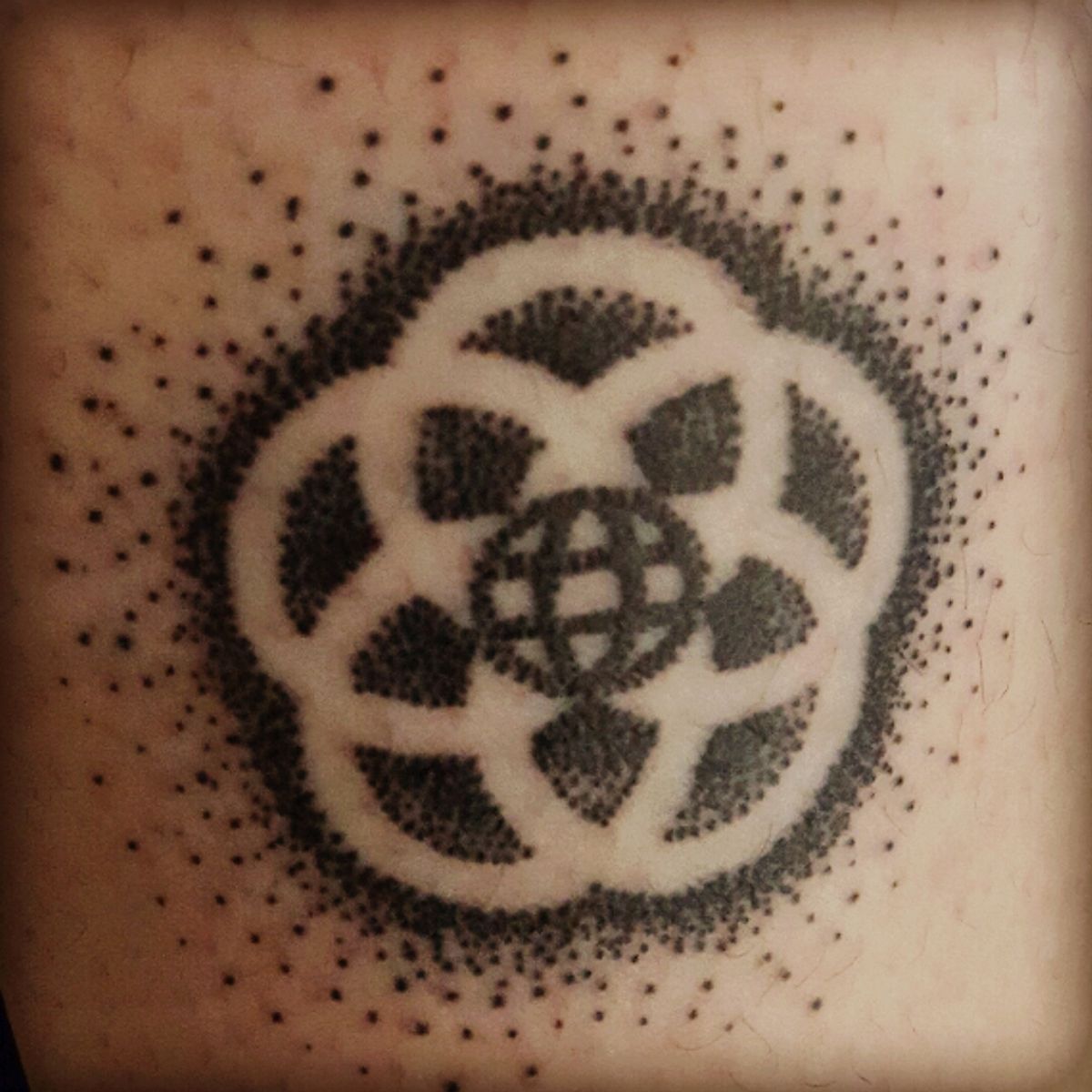 Tattoo uploaded by Iris B • My Epcot logo dotwork tattoo ♡ Done by Remz ...