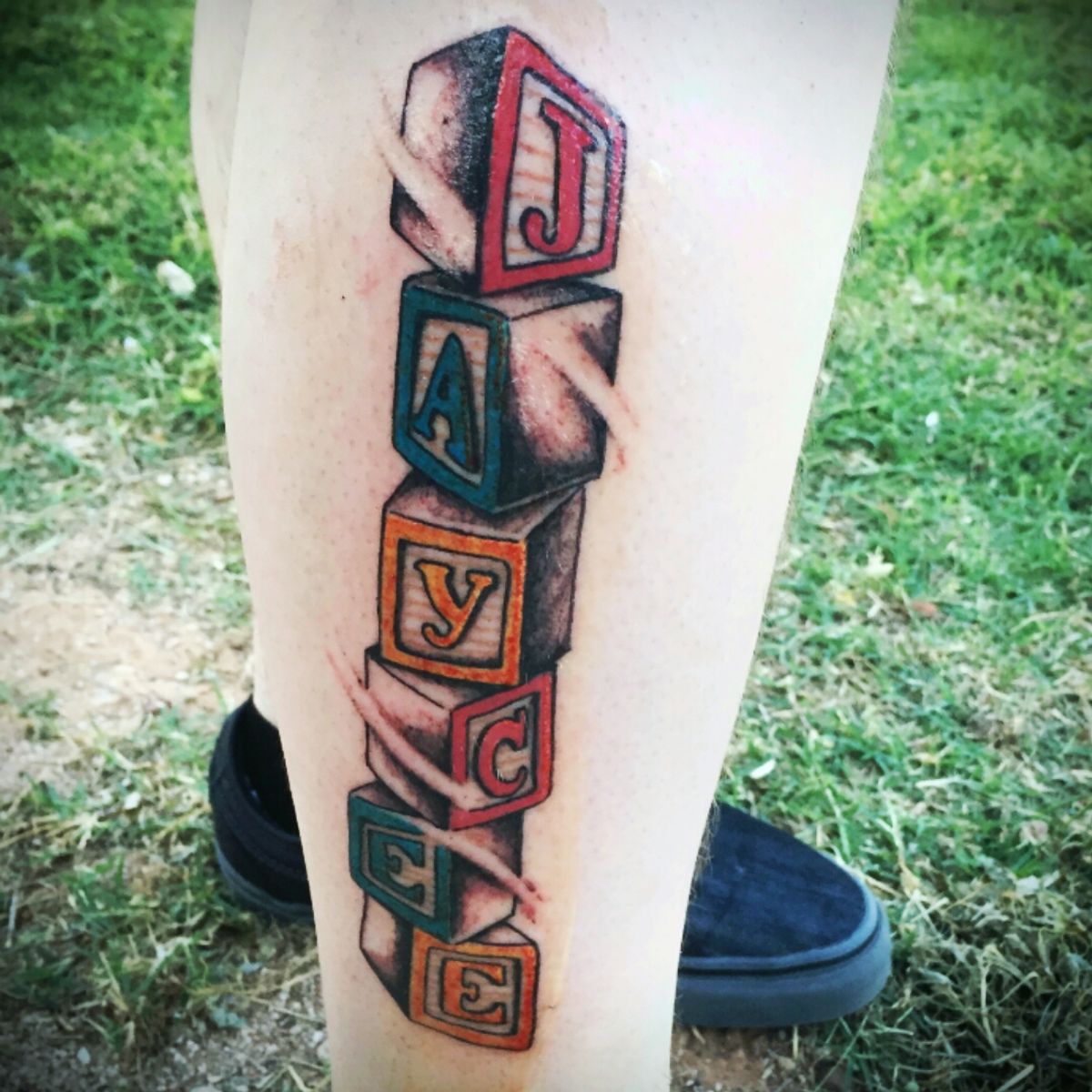 Tattoo uploaded by Ethan Tadlock • My daughter's name in building ...
