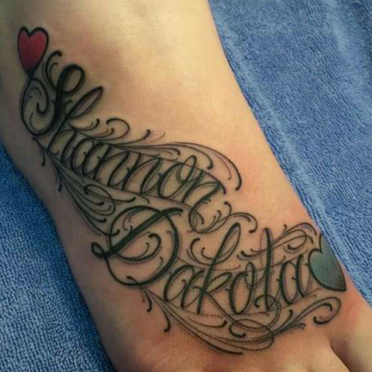 Tattoo uploaded by Imogen • #foottattoo #script #tattoos #freshink # ...