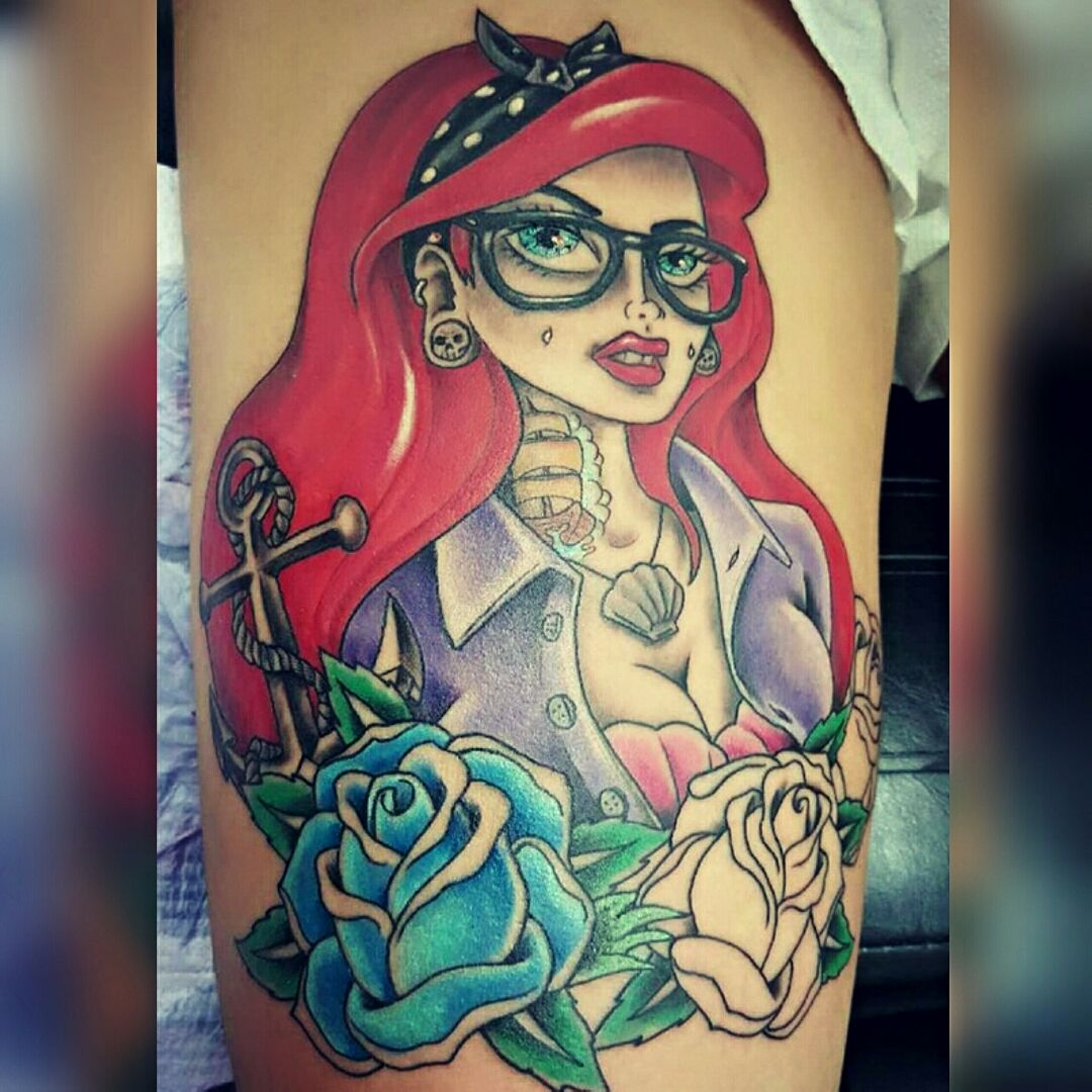 Ariel With Tattoos And Glasses