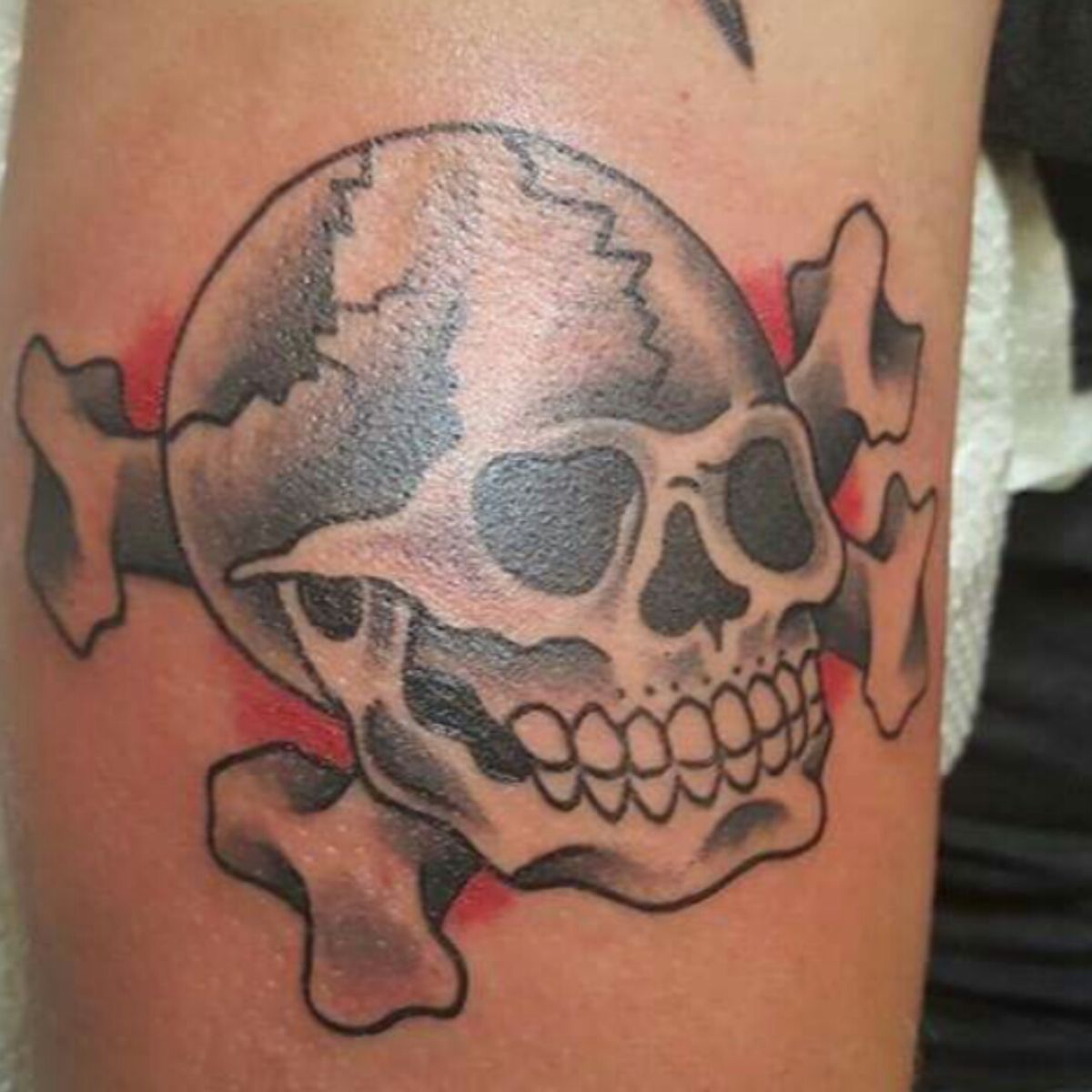 Tattoo uploaded by Eddie • Better pick of my skull. #skull #crossbones ...