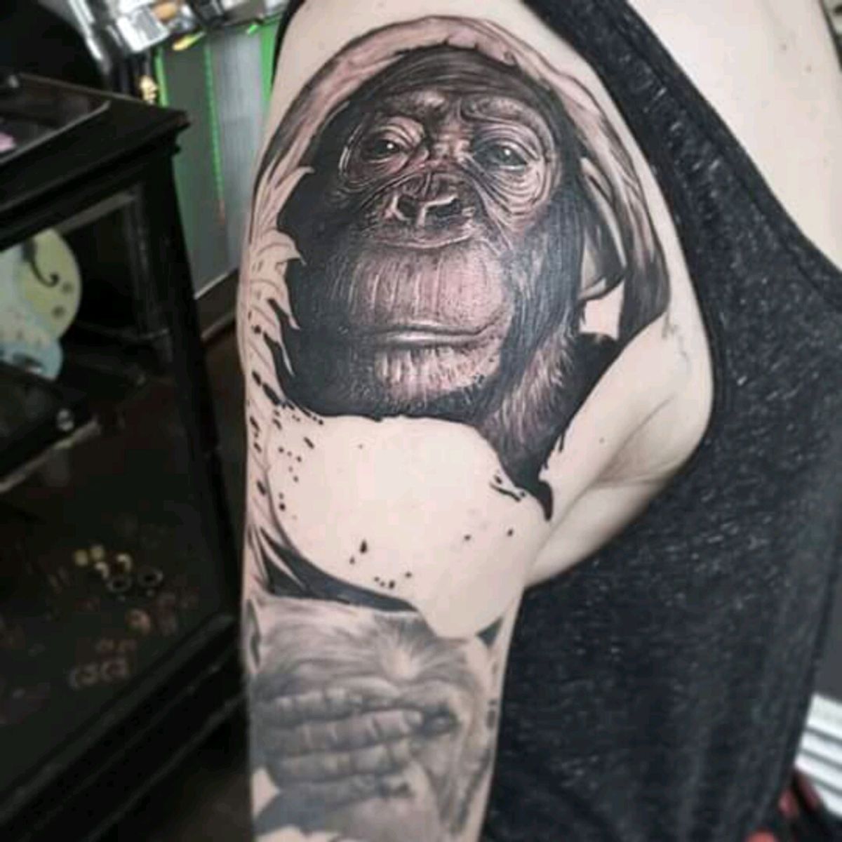 Tattoo uploaded by Max Goudriaan • Hear no evil chimp • Tattoodo