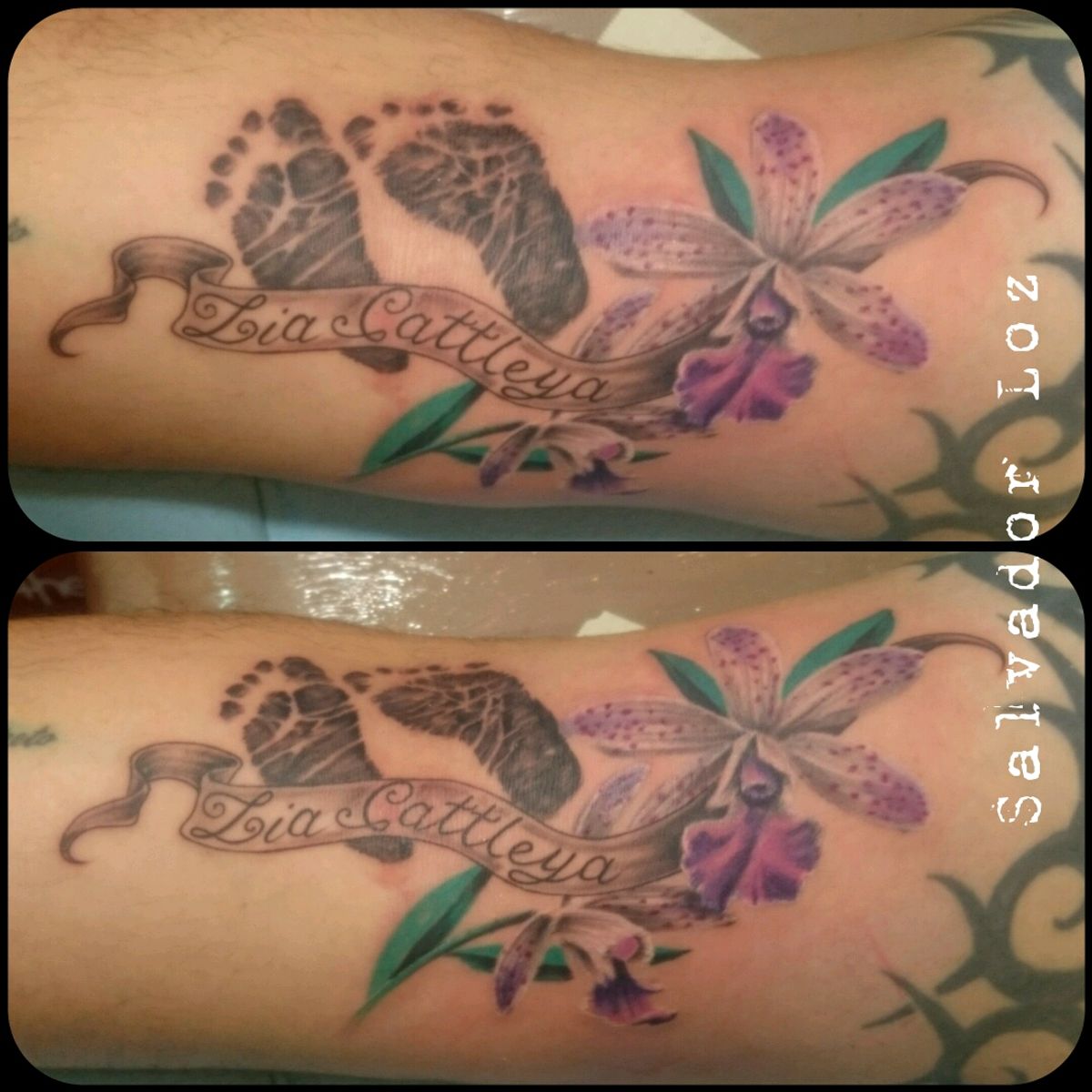 Tattoo uploaded by Salvador Loz Mullor • #babyfeet #son #flower # ...