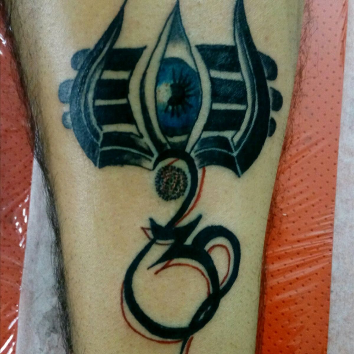 Tattoo uploaded by Tattooist Darnal • #om #trinetra #trishul #bloodline ...