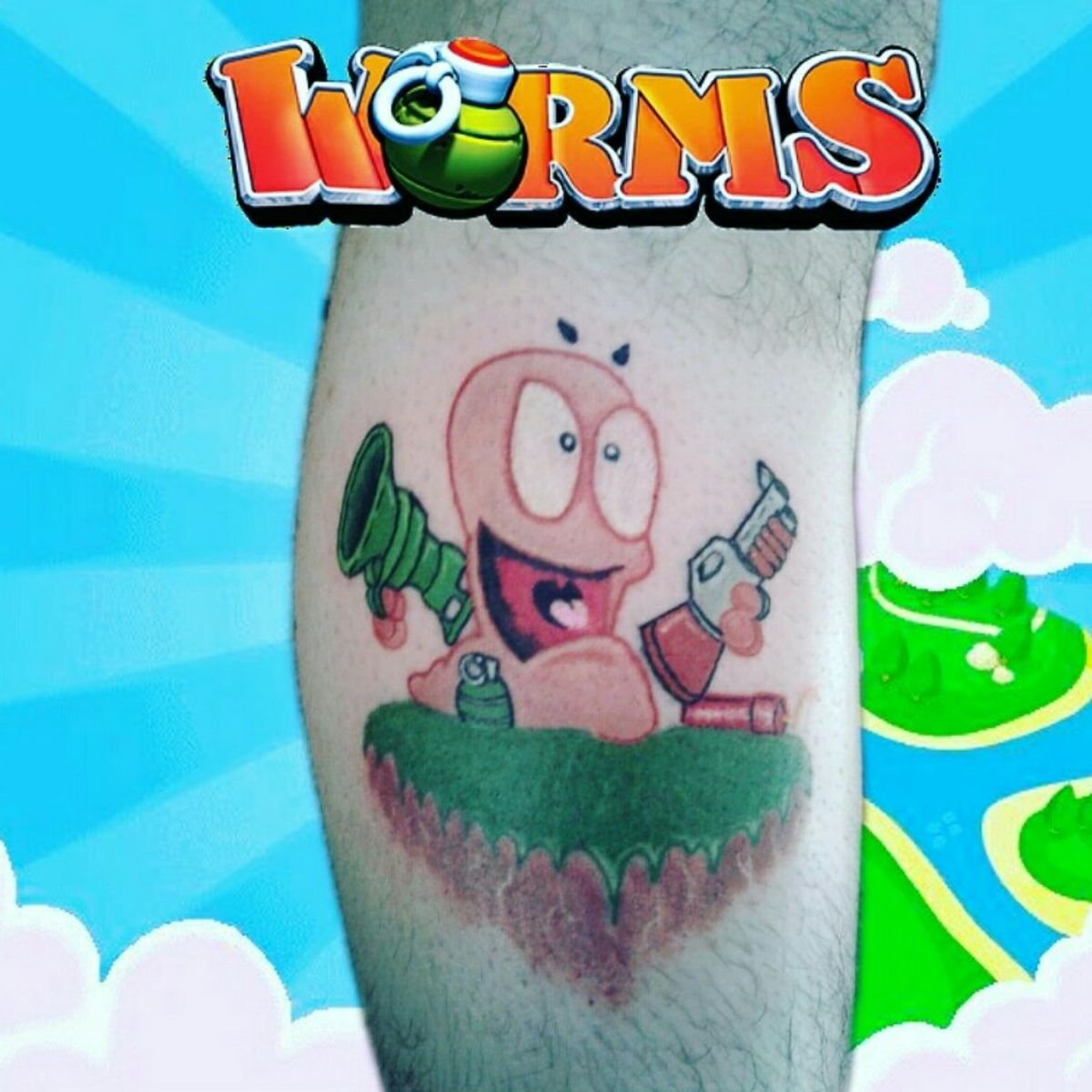 Tattoo uploaded by Jonathan GPardo • Recordando batallas Worms... ♠ ♠ # ...