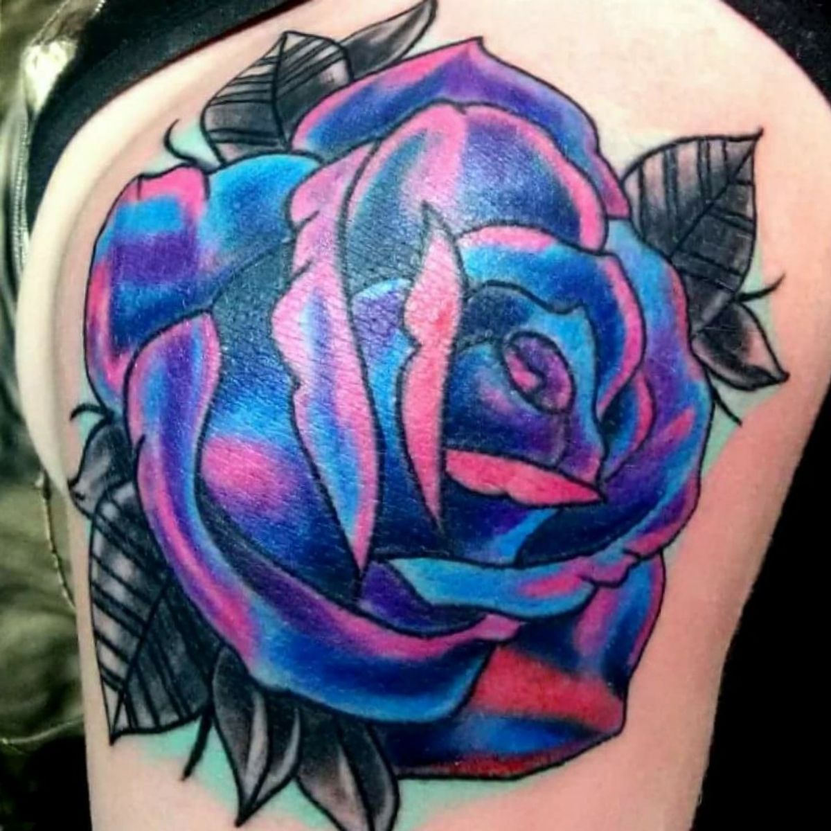 Tattoo uploaded by Mikia Poindexter • #rose #galaxytattoo #flowertattoo ...