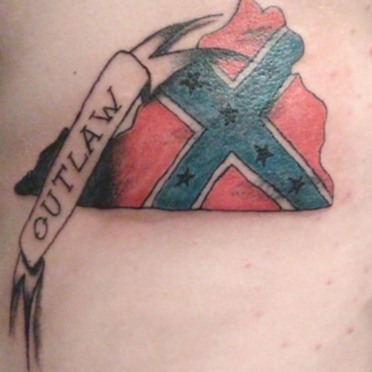 Tattoo uploaded by Daniel Duty • Virginia, rebel flag, outlaw banner ...