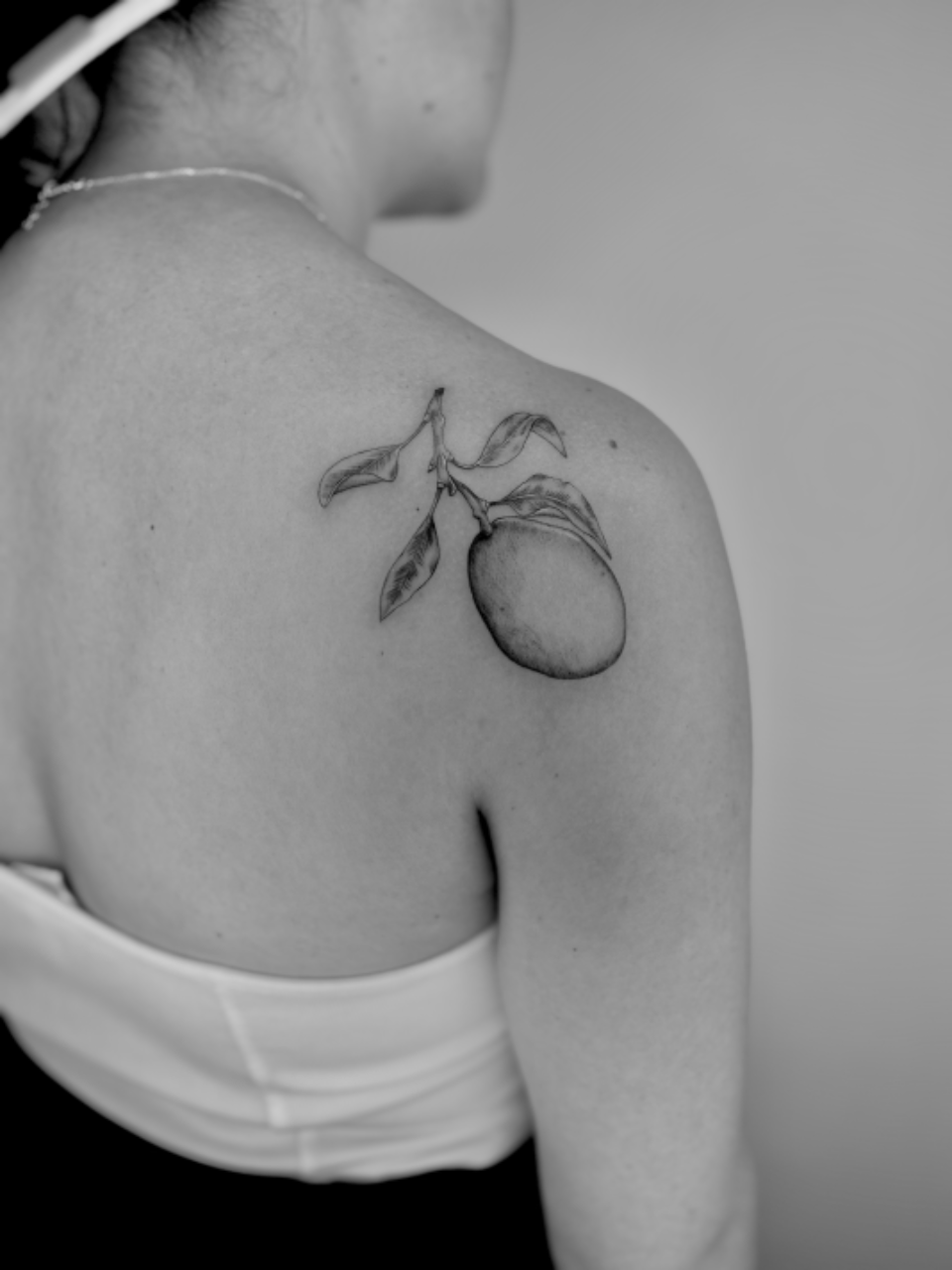 Micro Realism Mango Tattoo • Tattoodo