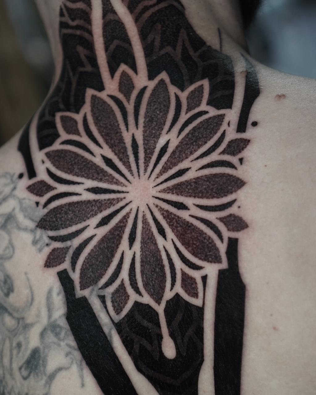 Stippled Flower Tattoo • Tattoodo