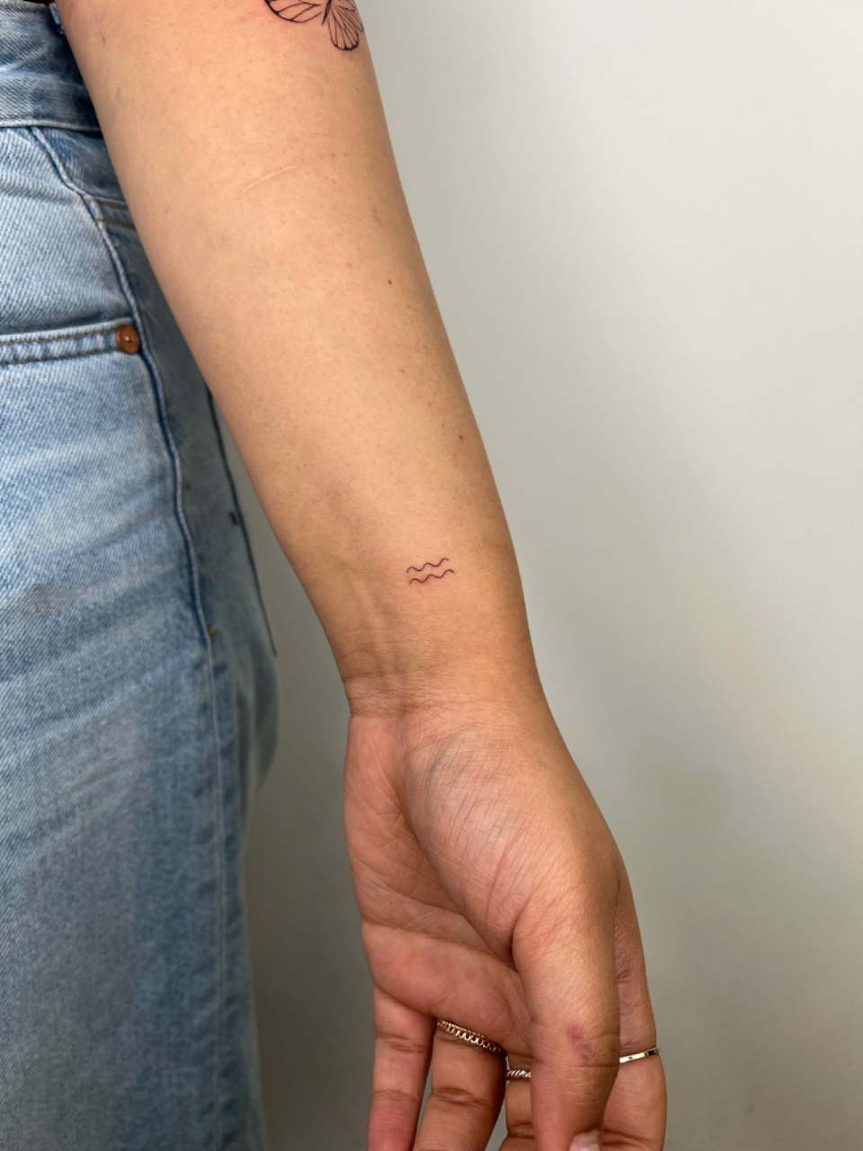Aquarius Zodiac Fine Line Tattoo • Tattoodo