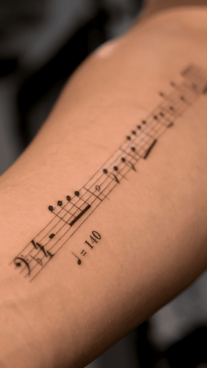 Musical Staff Arm Tattoo • Tattoodo