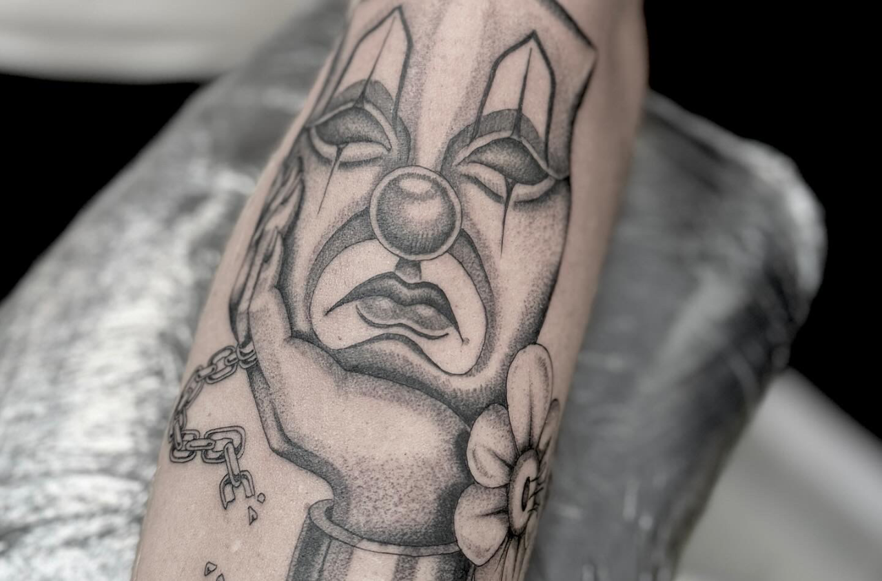 Chicano Flower Clown Tattoo • Tattoodo