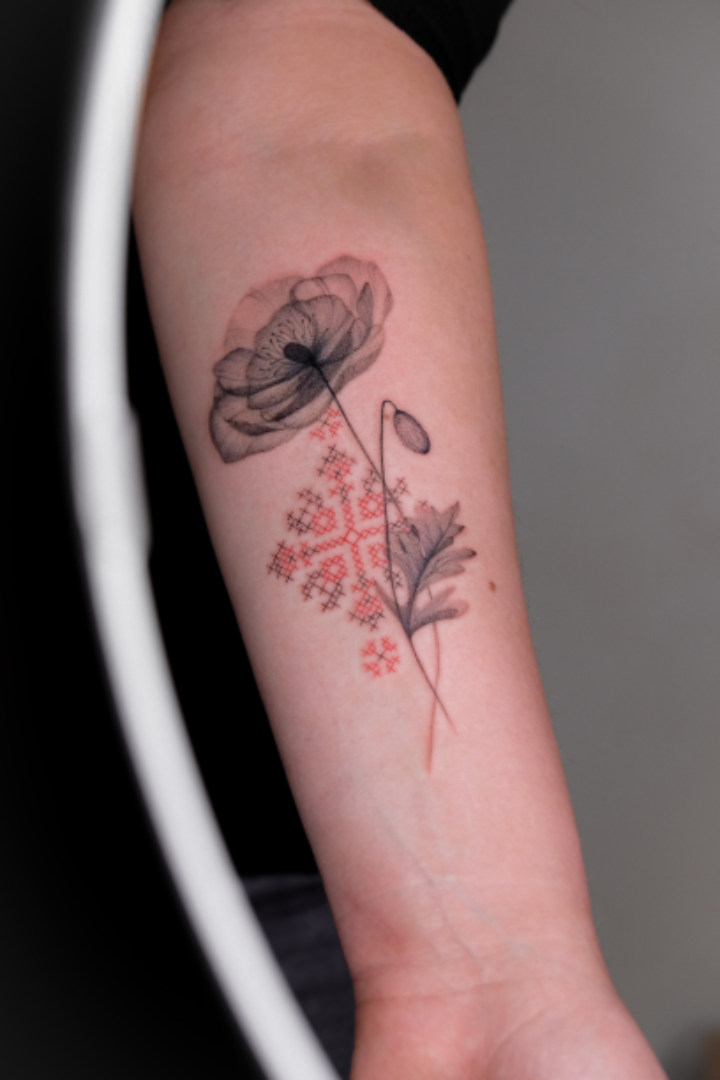Floral Stitching Tattoo by Maria • Tattoodo