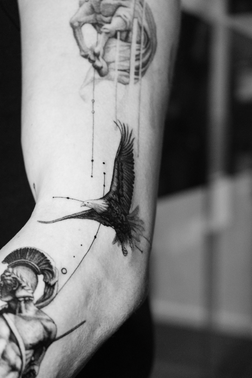 Fine Line Eagle Tattoo • Tattoodo