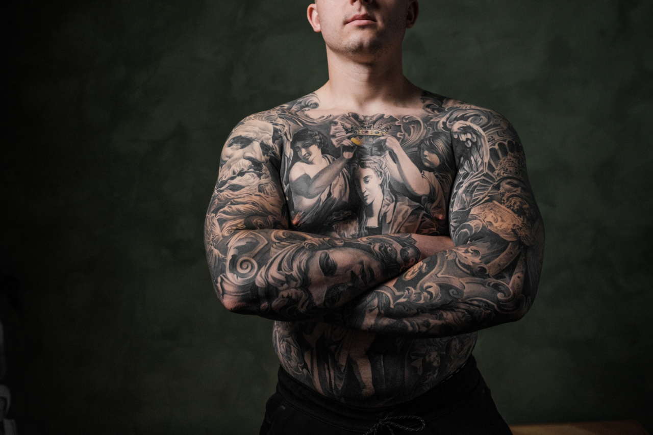 Classical Portrait Chest Tattoo • Tattoodo