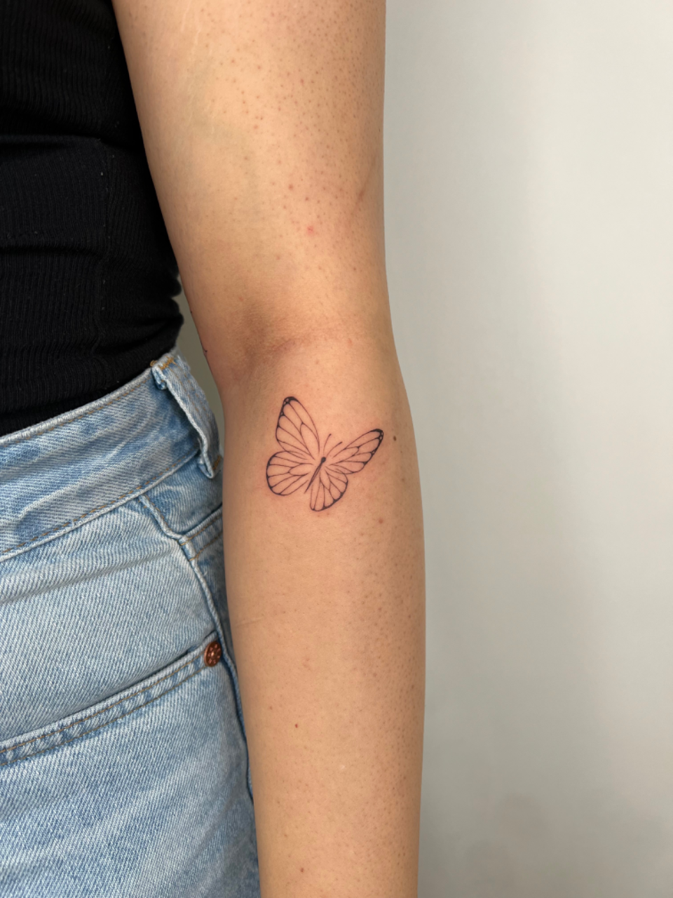 Delicate Butterfly in Blackwork Style • Tattoodo