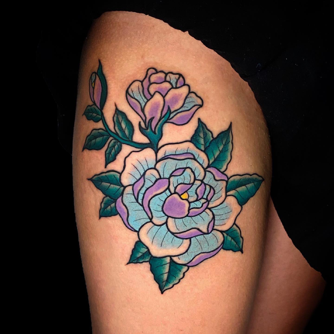 Neo-Traditional Flower Tattoo • Tattoodo