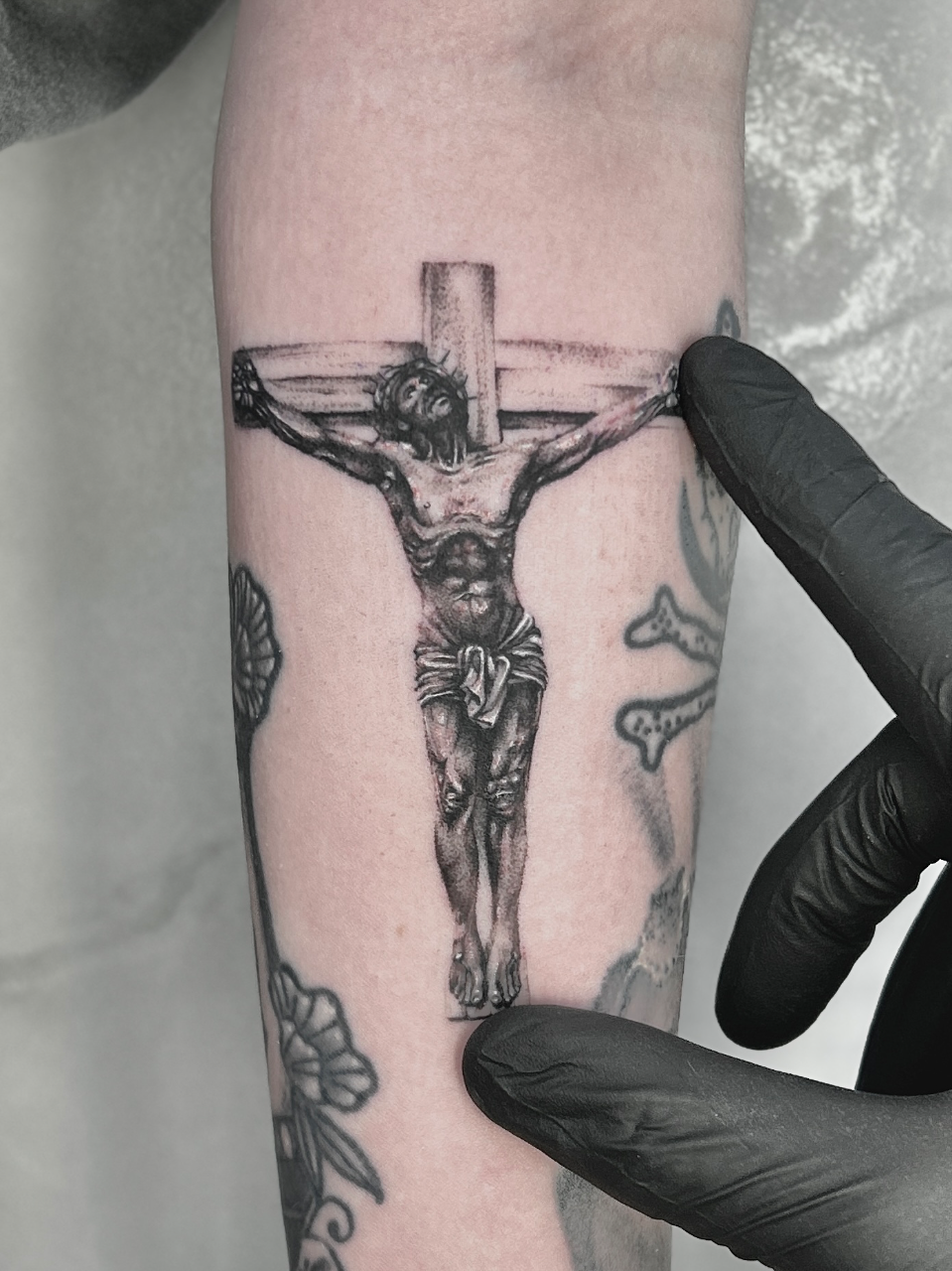 Jesus Forearm Cross Tattoos