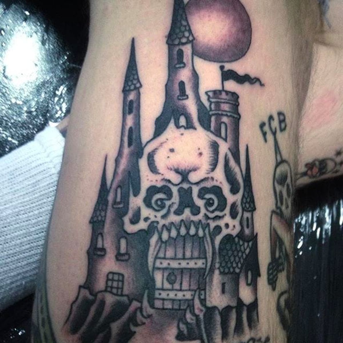 Tattoo uploaded by rcallejatattoo • Skull castle morph tattoo done by ...