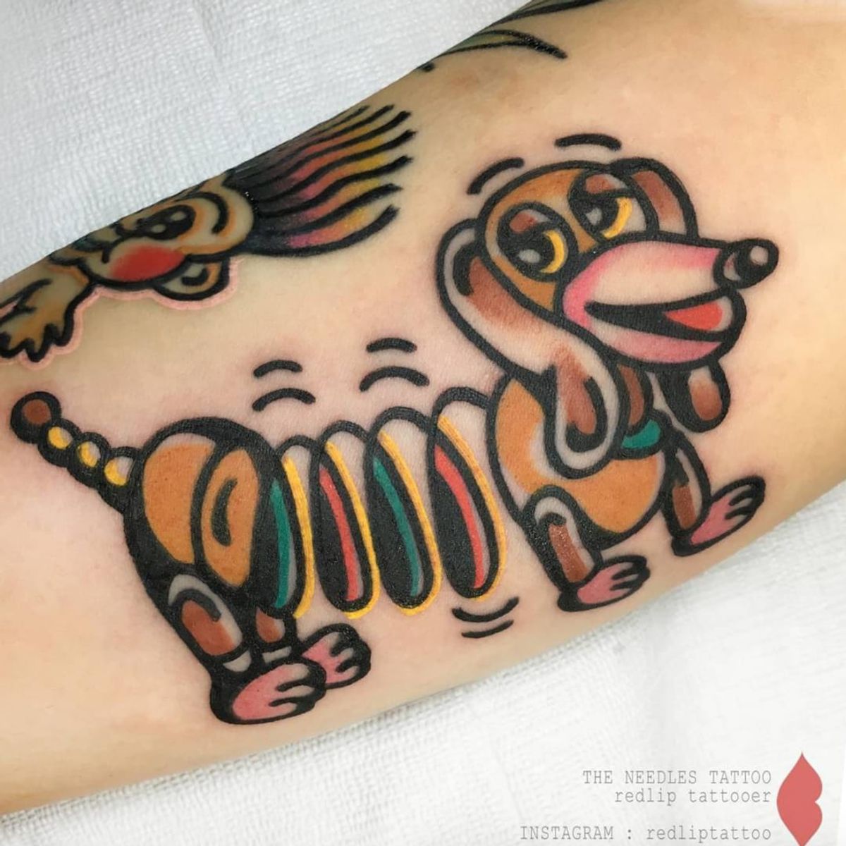 Tattoo uploaded by Joe • Slinky dog. (via IG - redliptattoo) #ToyStory ...