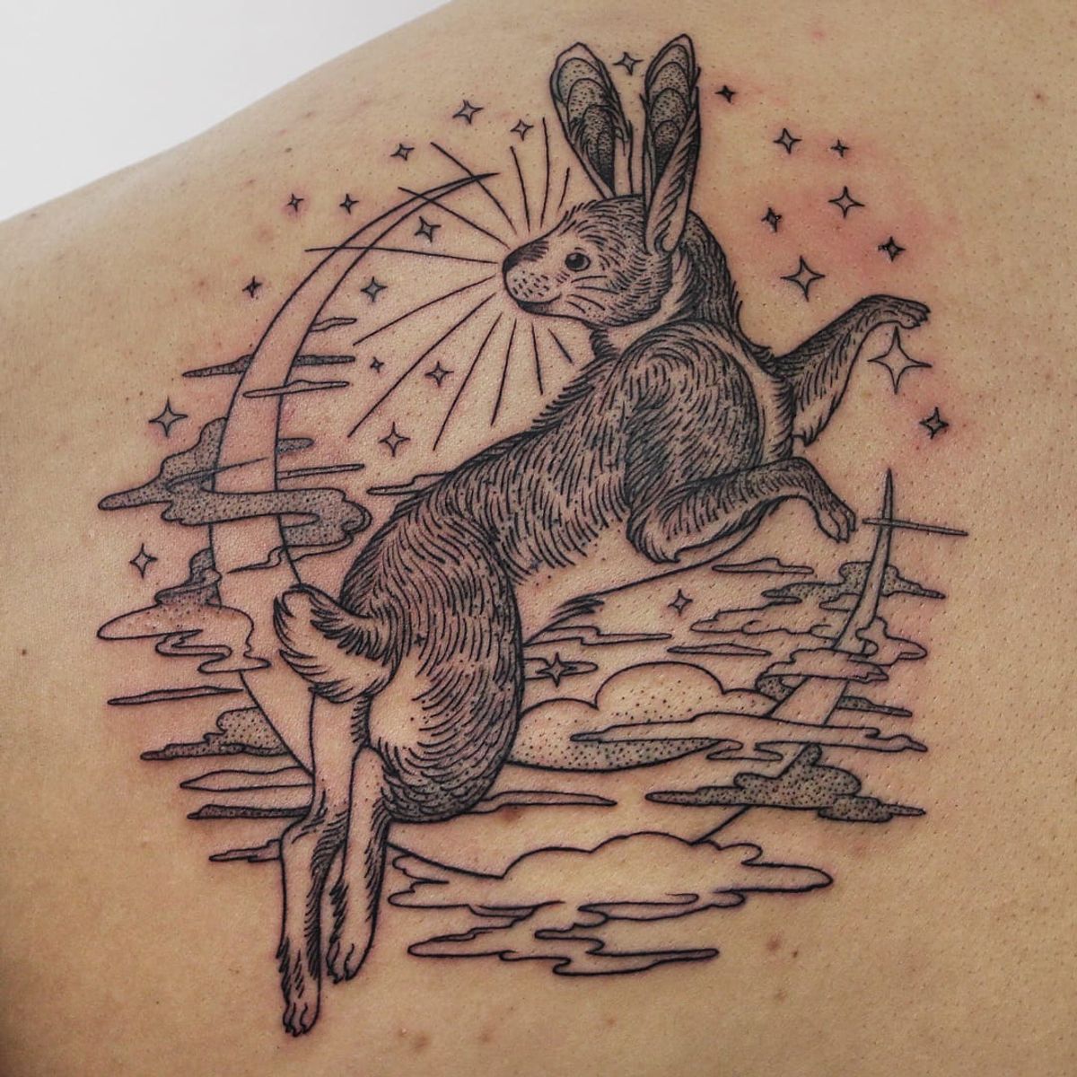 Tattoo uploaded by Tattoodo • Over the moon tattoo by A-B M valley #ABM ...