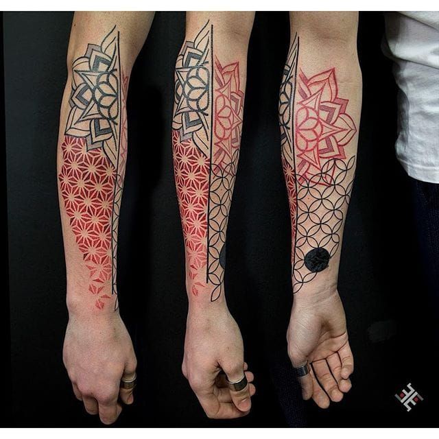 Red Geometric Tattoos