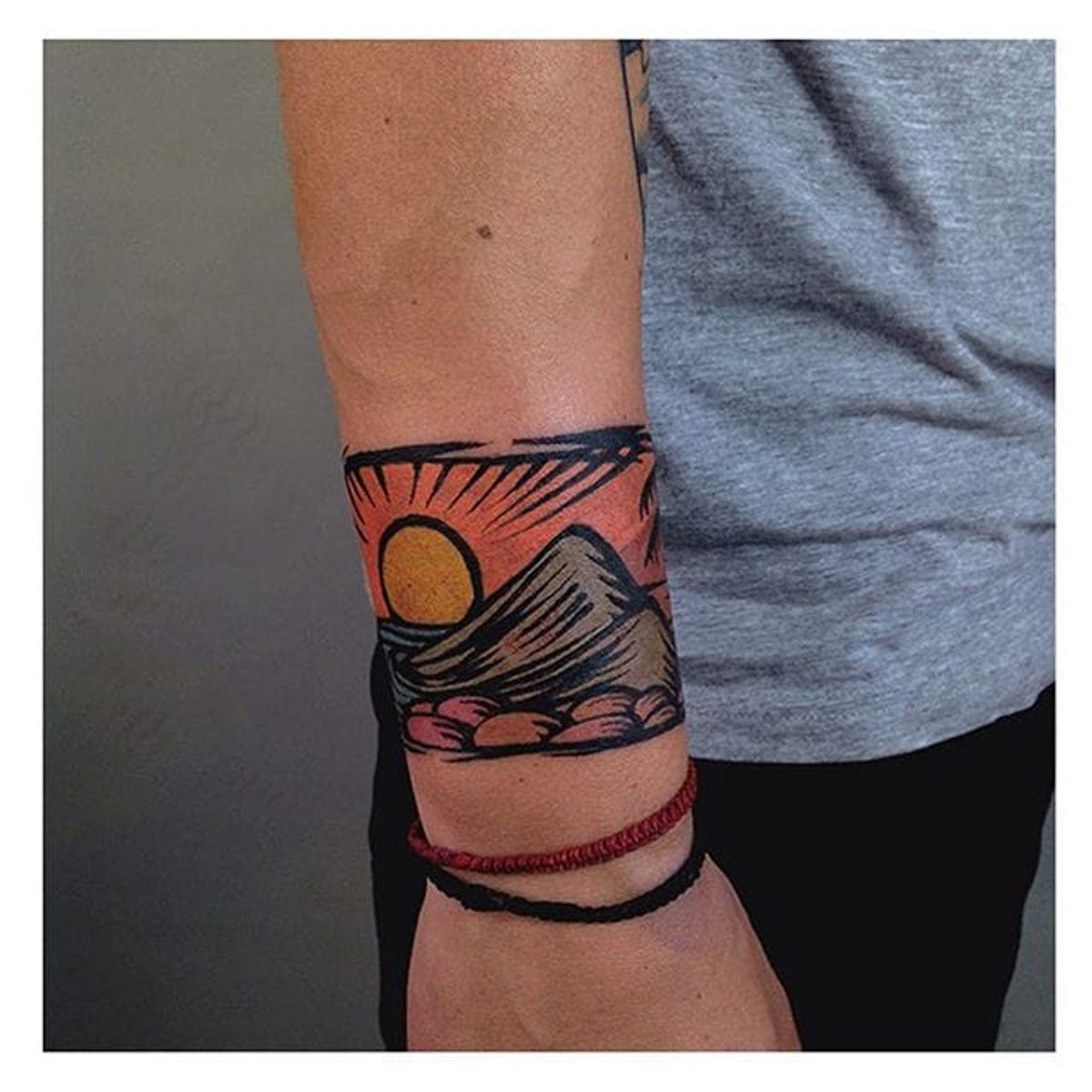 Tattoo uploaded by Robert Davies • Linocut Landscape Tattoo by Eugene ...