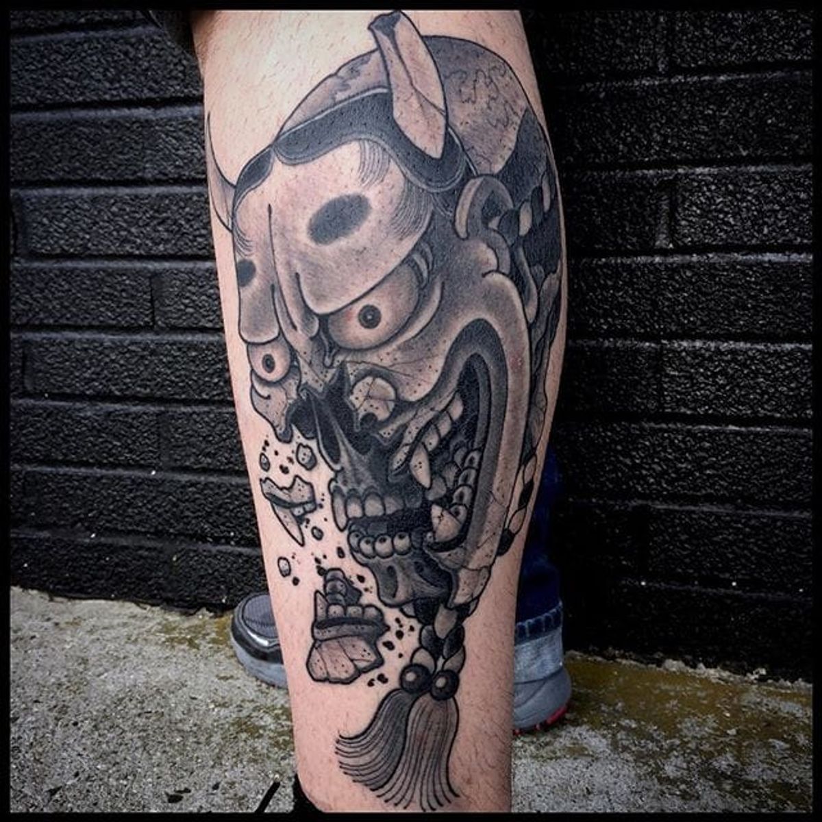 Tattoo uploaded by Jessica Paige • Skull & Hannya mask made by Mike ...