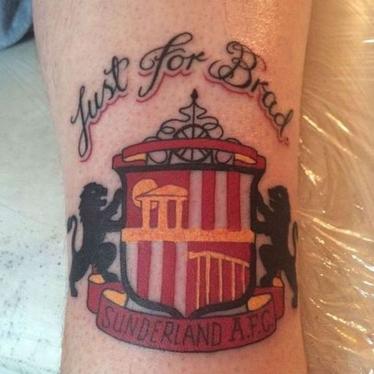 Tattoo uploaded by Nicolas Schulz • "Just for Brad" F.C. Sunderland ...
