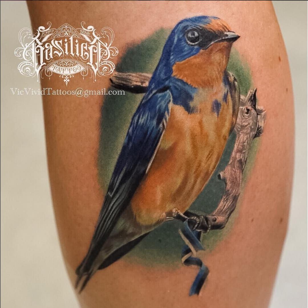 Blue Bird Tattoo Realistic