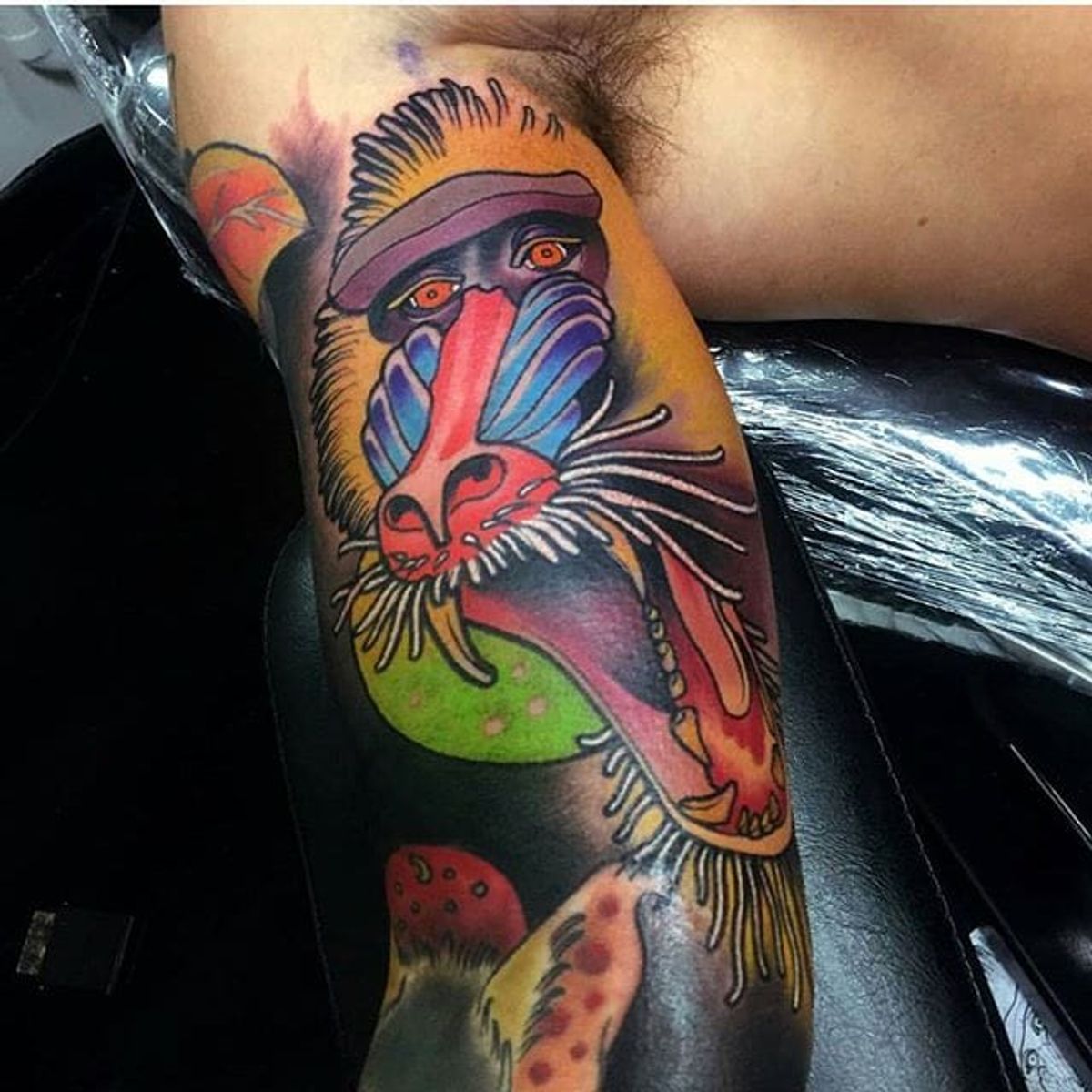 Tattoo uploaded by Stacie Mayer • Vibrant baboon tattoo by Chris Veness ...