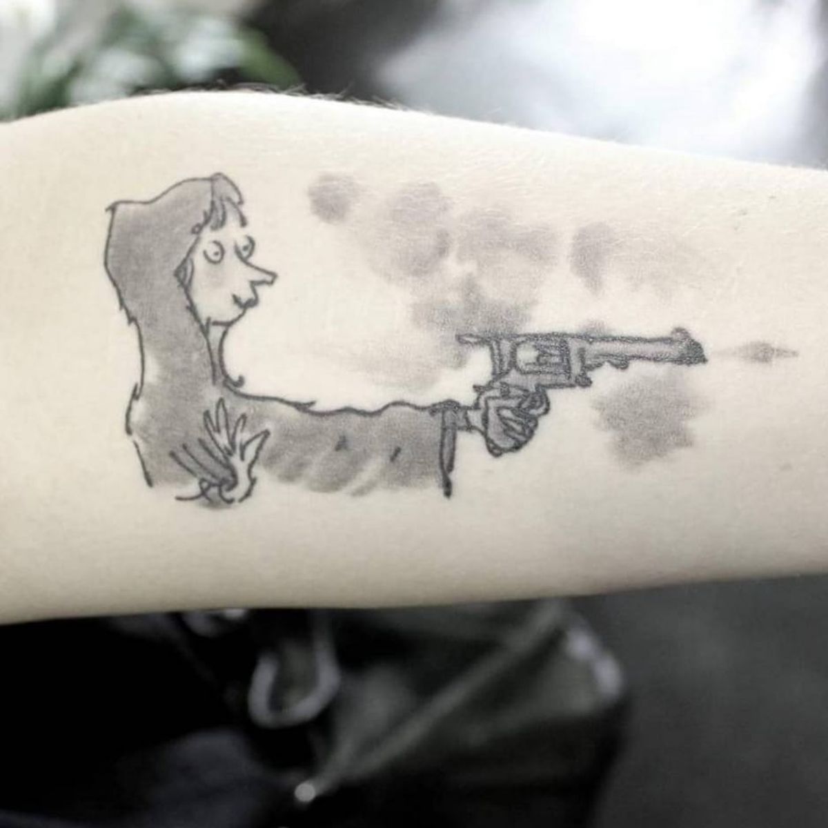 Tattoo uploaded by Ross Howerton • Little Red Riding Hood shoots back ...