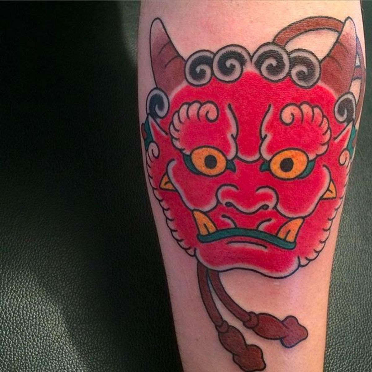 Tattoo uploaded by rcallejatattoo • Raijin head tattoo, super clean ...